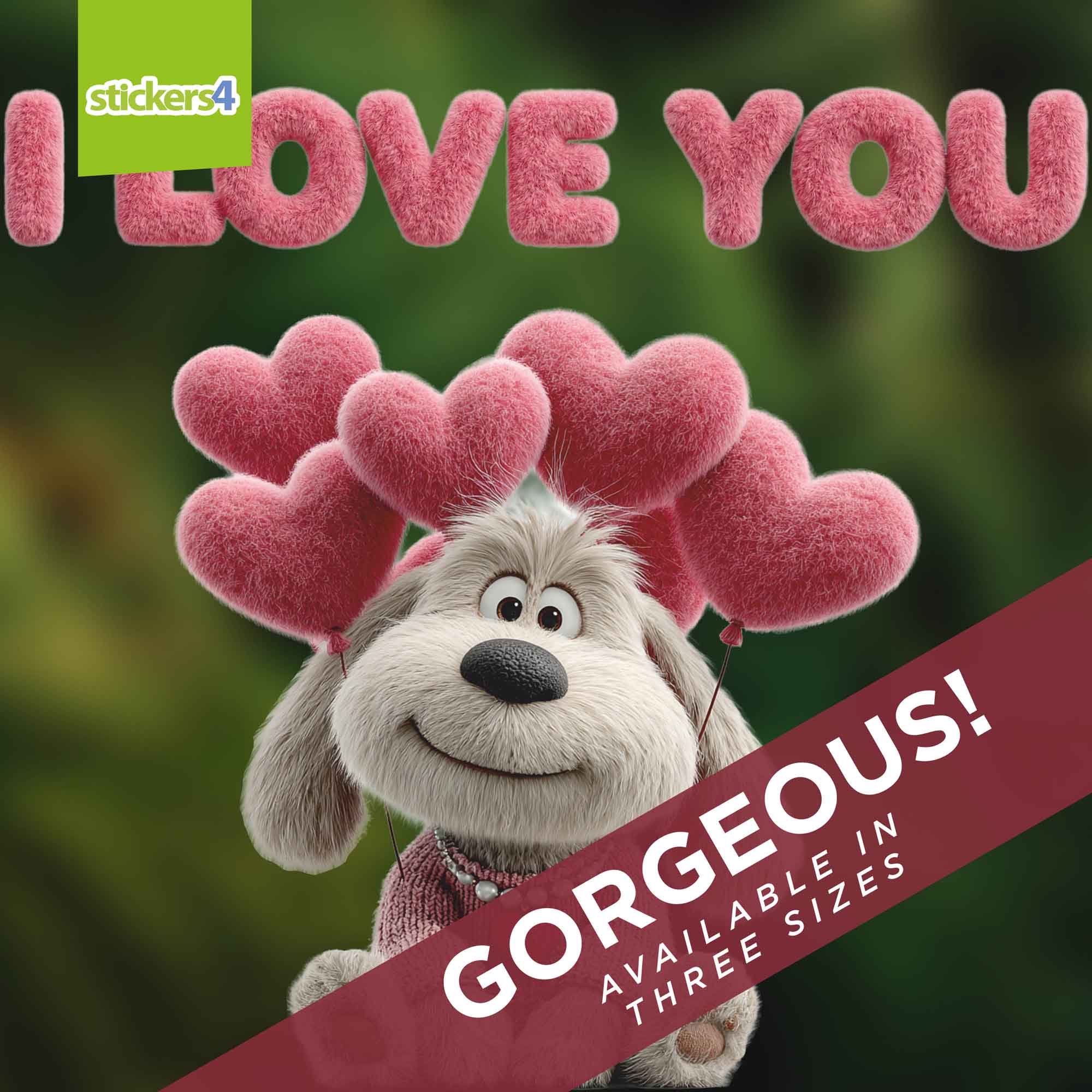 Puppy Love Window Sticker | Valentine's Day Window Cling | Stickers4