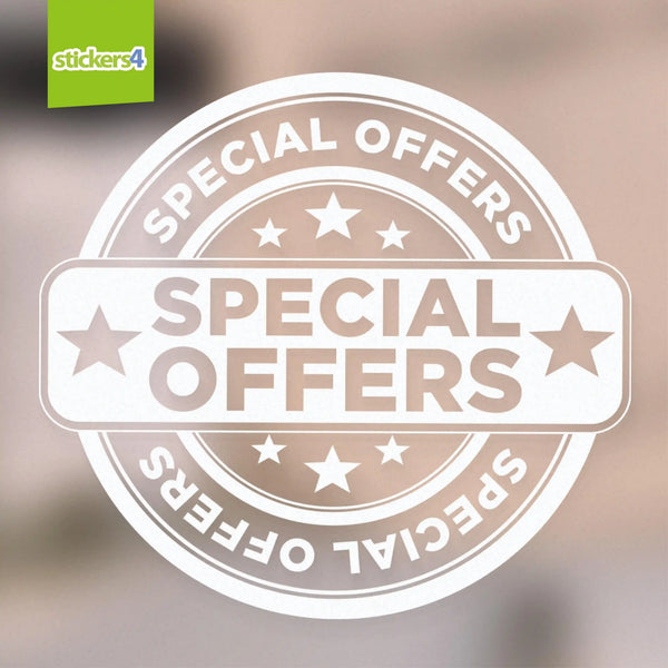 SPECIAL OFFERS roundel window sticker / decal - white on clear