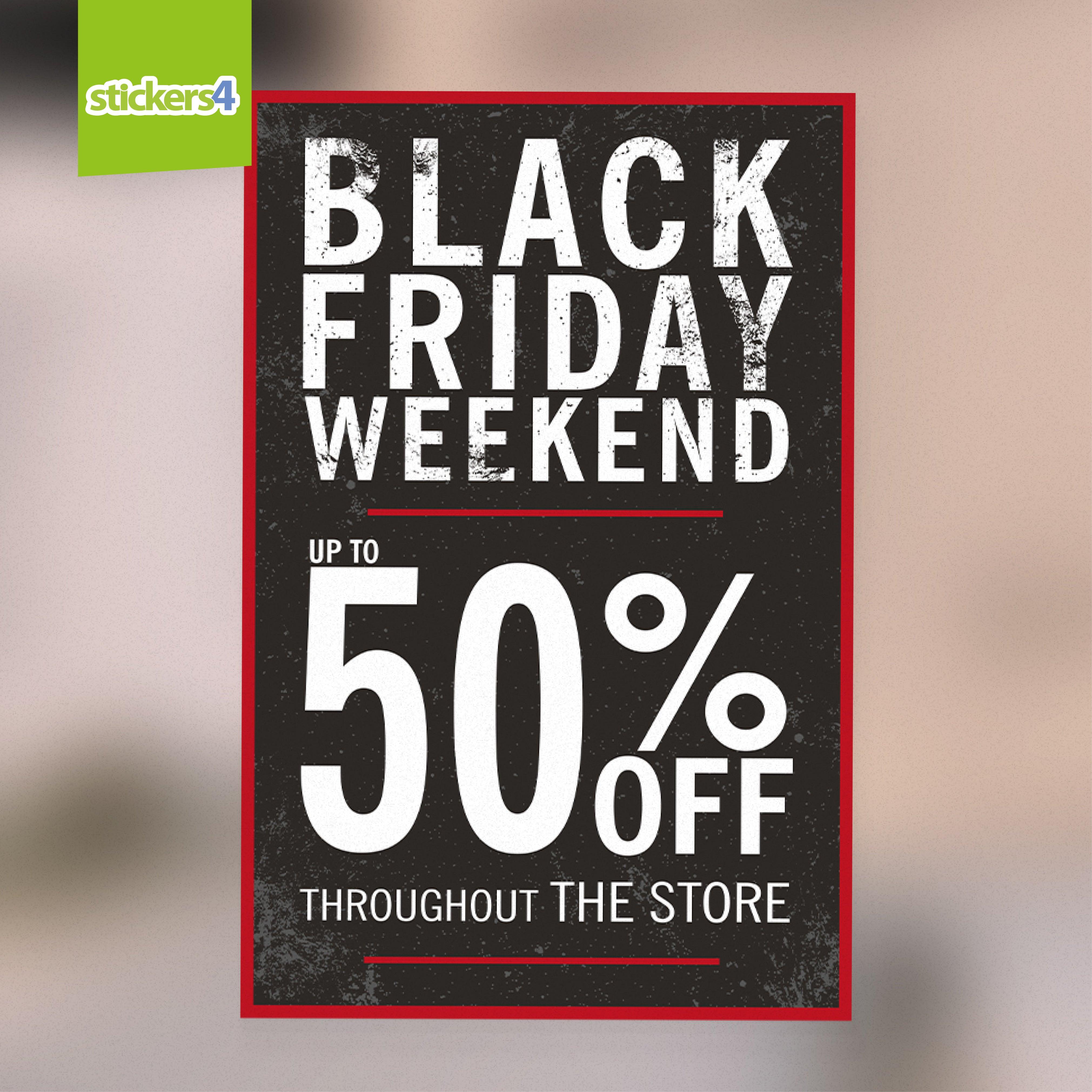Black Friday Discount Weekend Window Sticker | Shop Decal | Stickers4
