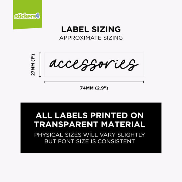 8 Custom BLACK SCRIPT Labels