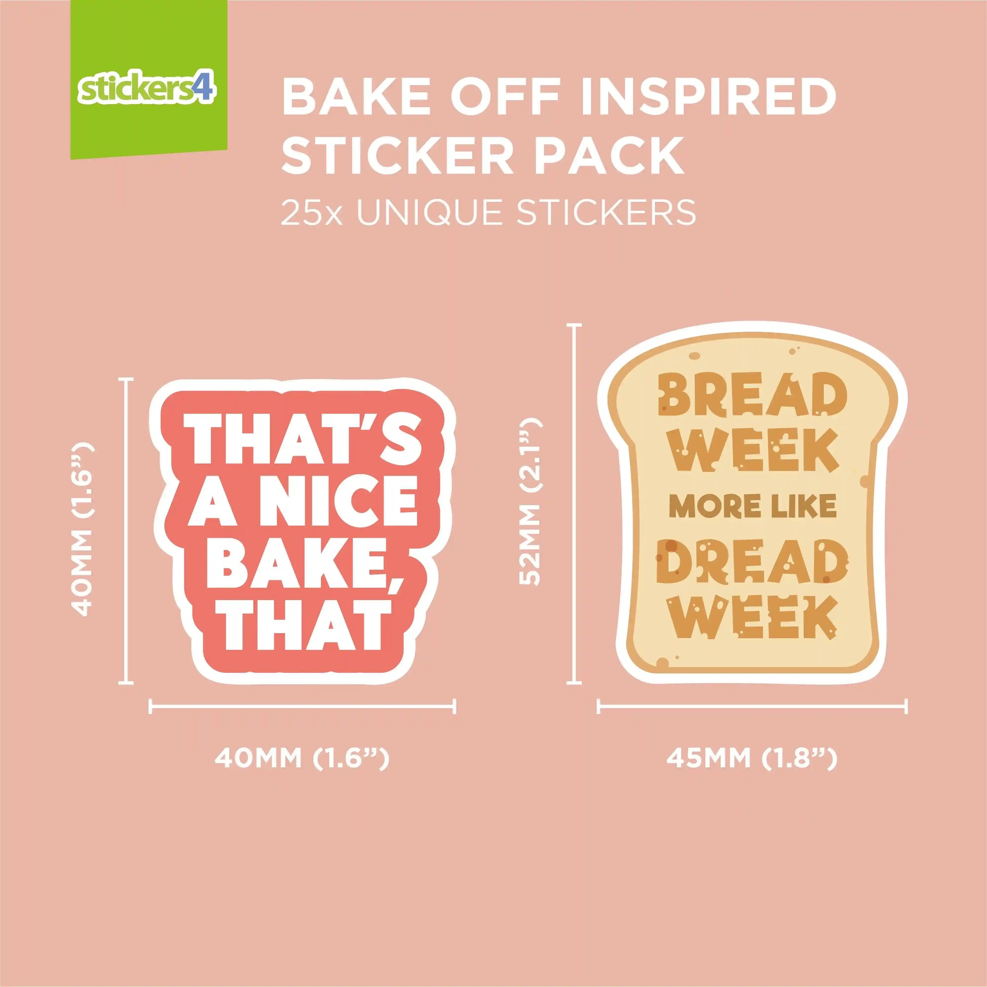 Bake Off Inspired Sticker Pack - Removable Laptop Decals for Baking Fa