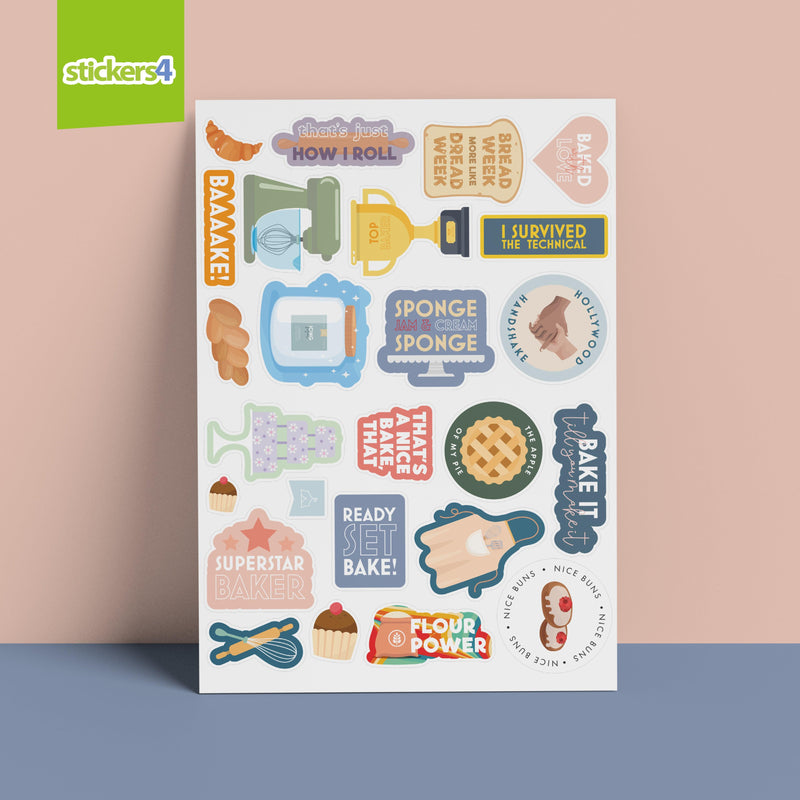 Bake Off Inspired Sticker Pack - Removable Laptop Decals for Baking Fa