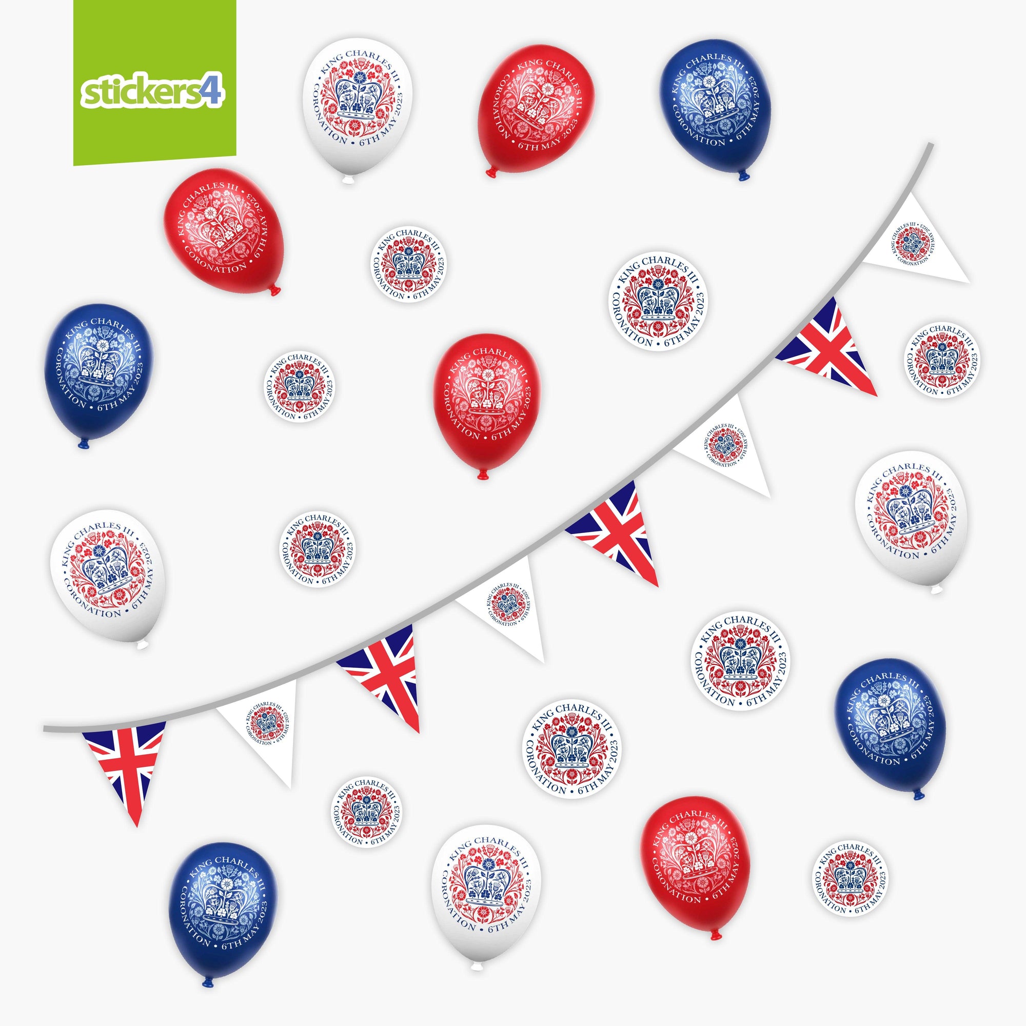CRIII Coronation - Official Logo Bumper Bunting & 'Balloon' Pack