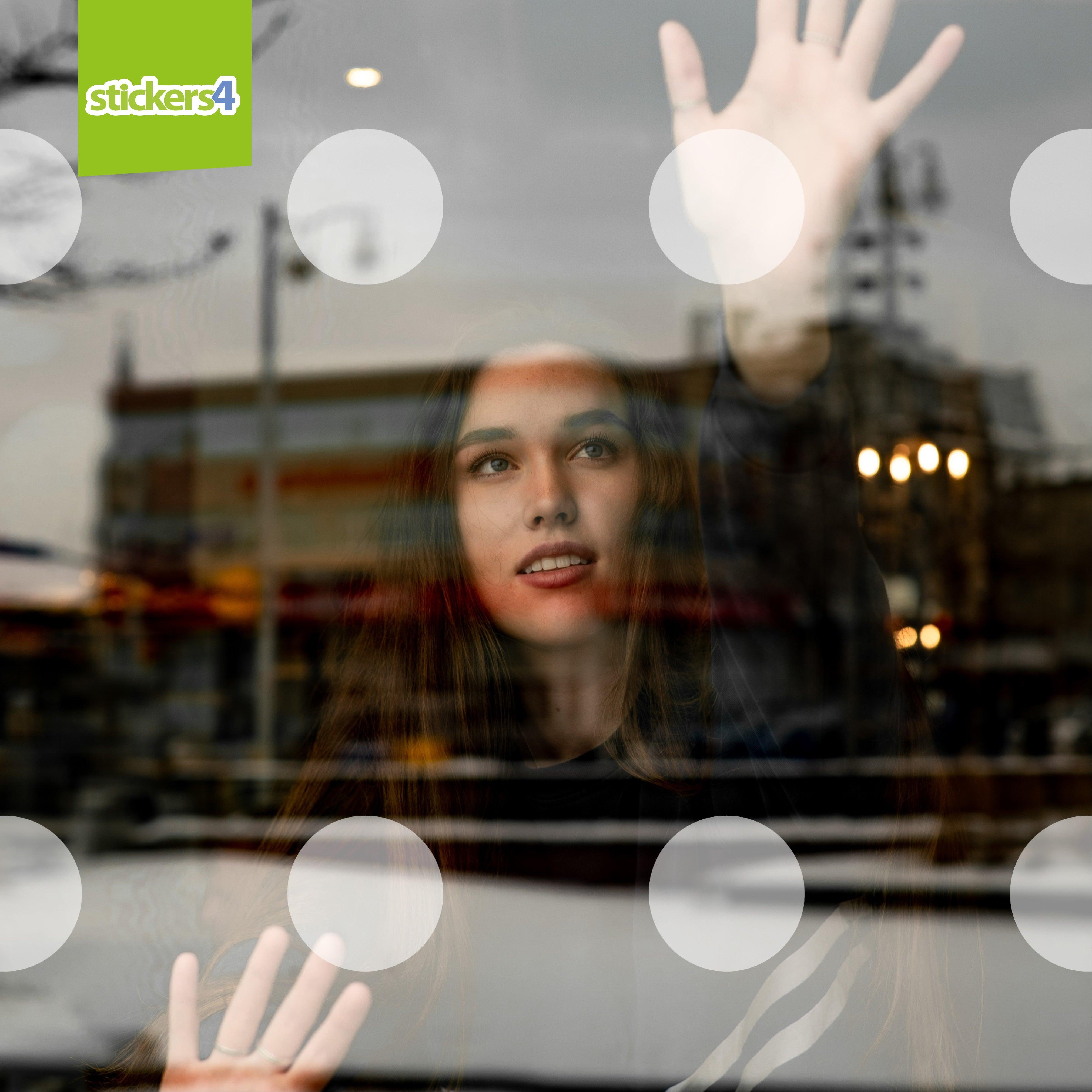 60x Round Glass Awareness Window Stickers - Glass Safety Window Sticke