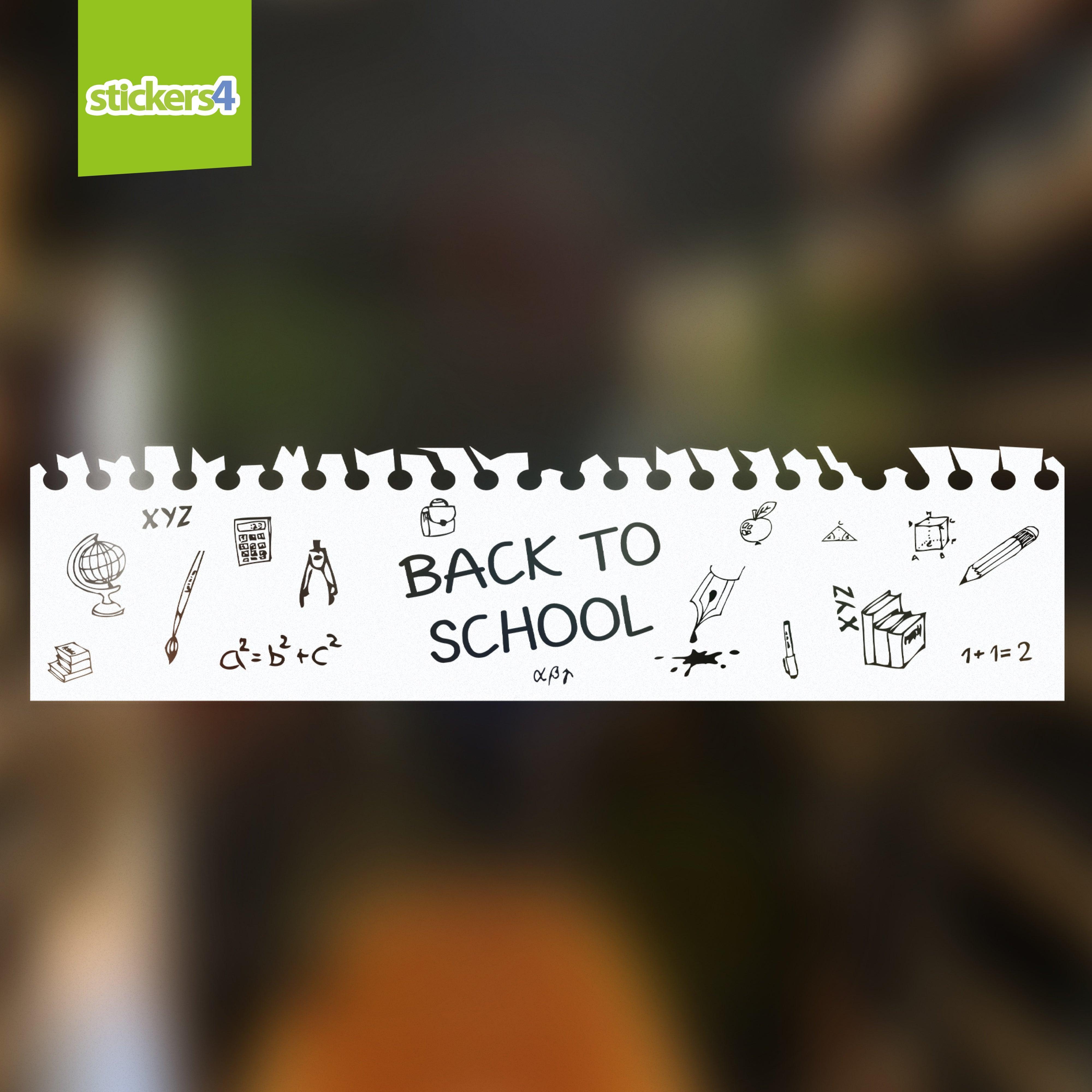 Back to School Notepad Border Window Decal