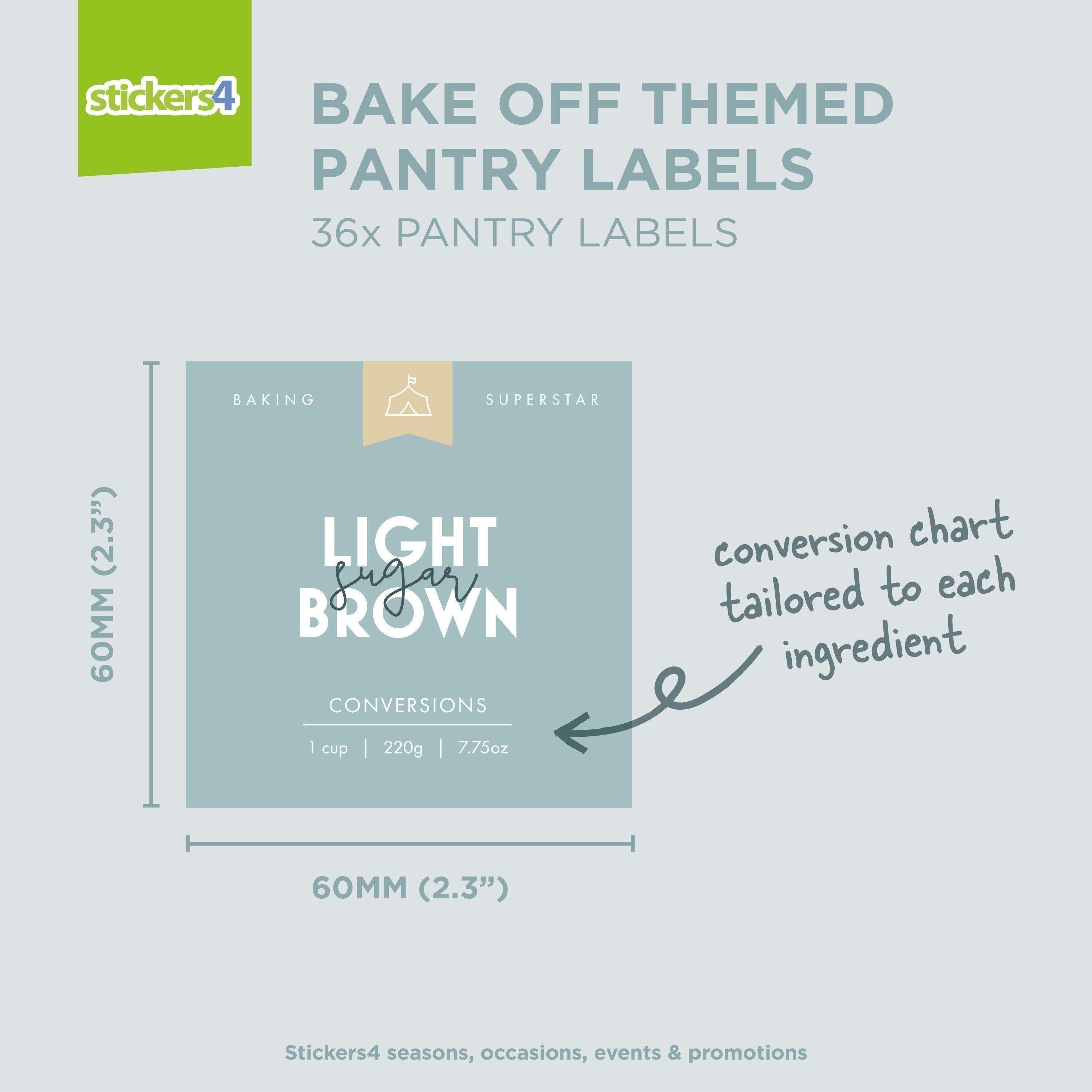 Bake Off Inspired Baking Labels for Jars