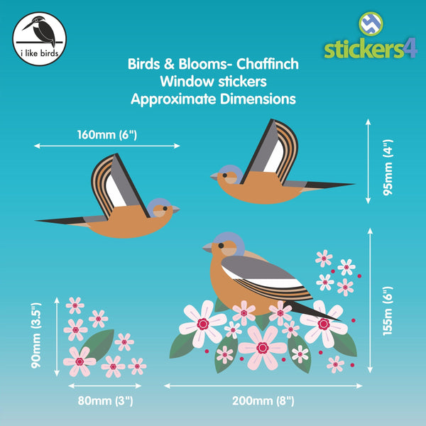 I Like Birds window sticker | Birds and Blooms Chaffinch | Stickers4