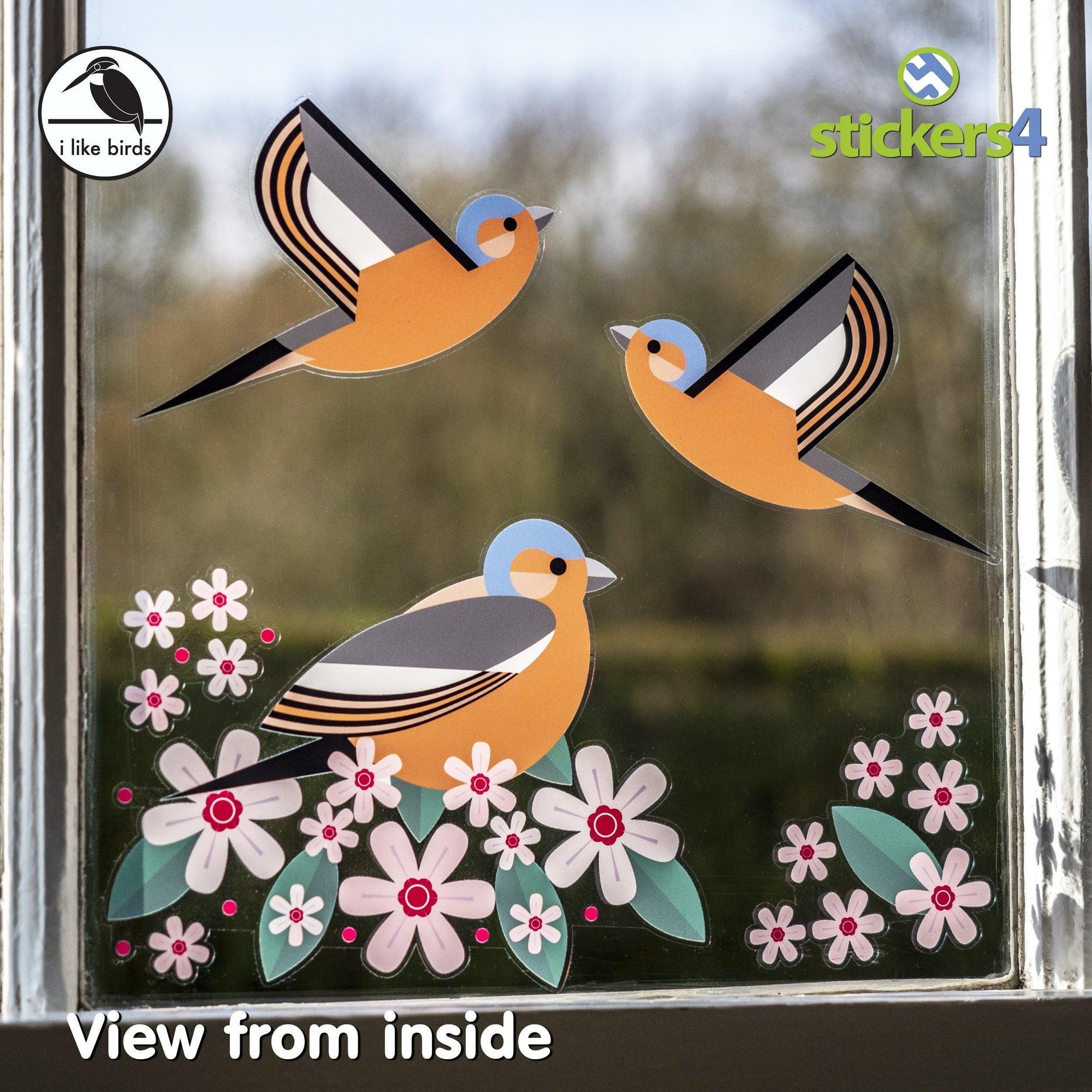 I Like Birds window sticker | Birds and Blooms Chaffinch | Stickers4
