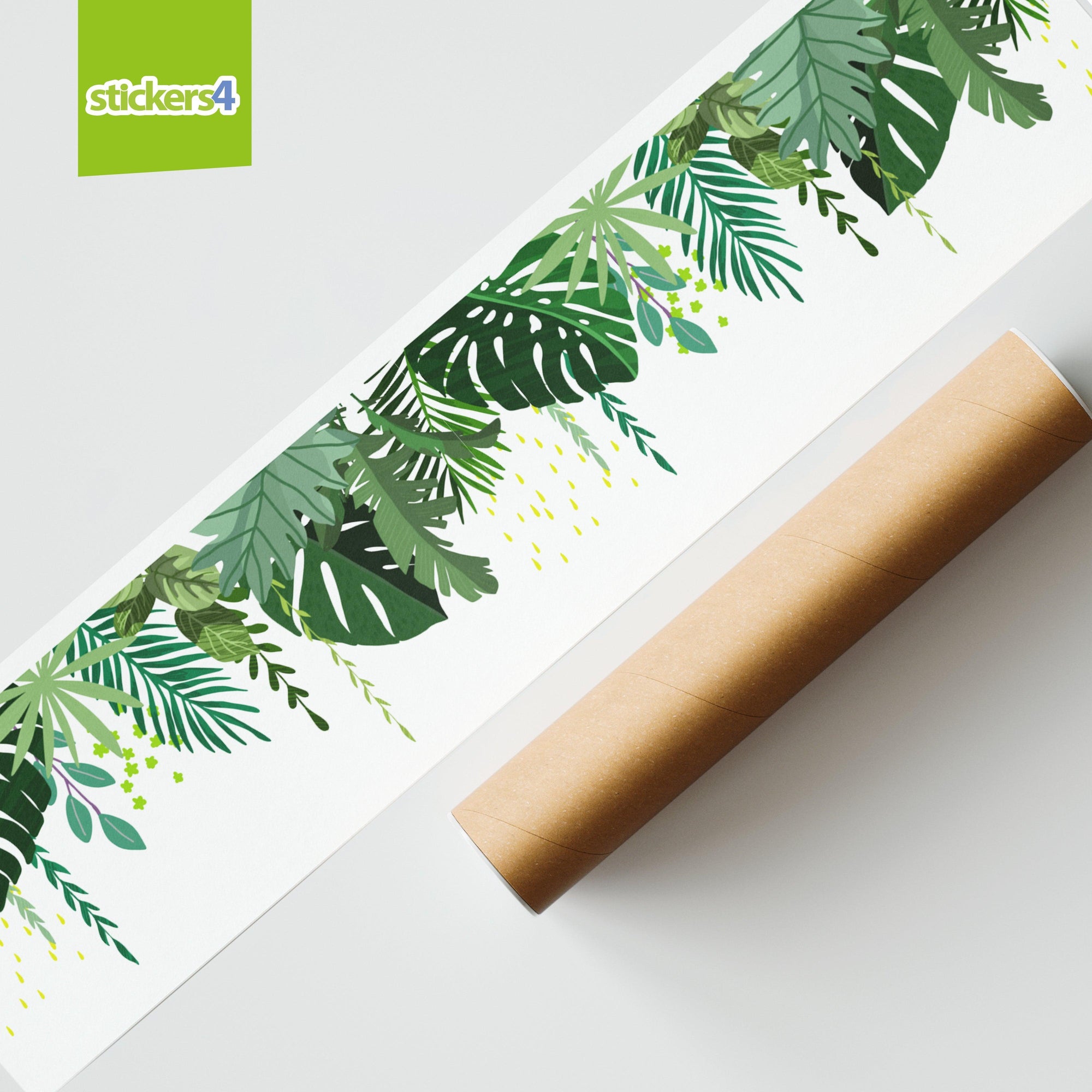 Jungle Leaves Border - Summer Foliage Window Cling Sticker