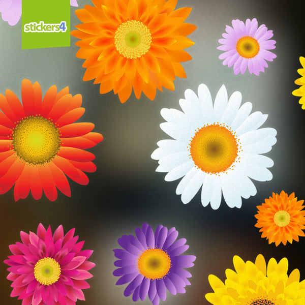 Gerbera & Daisy flower window stickers | Summer & Spring | Stickers4