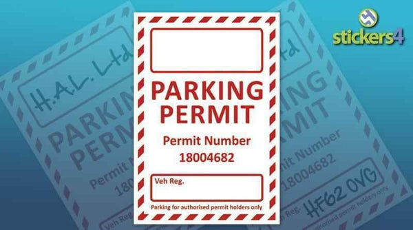 Parking Permit Window Sticker with Red Chevron