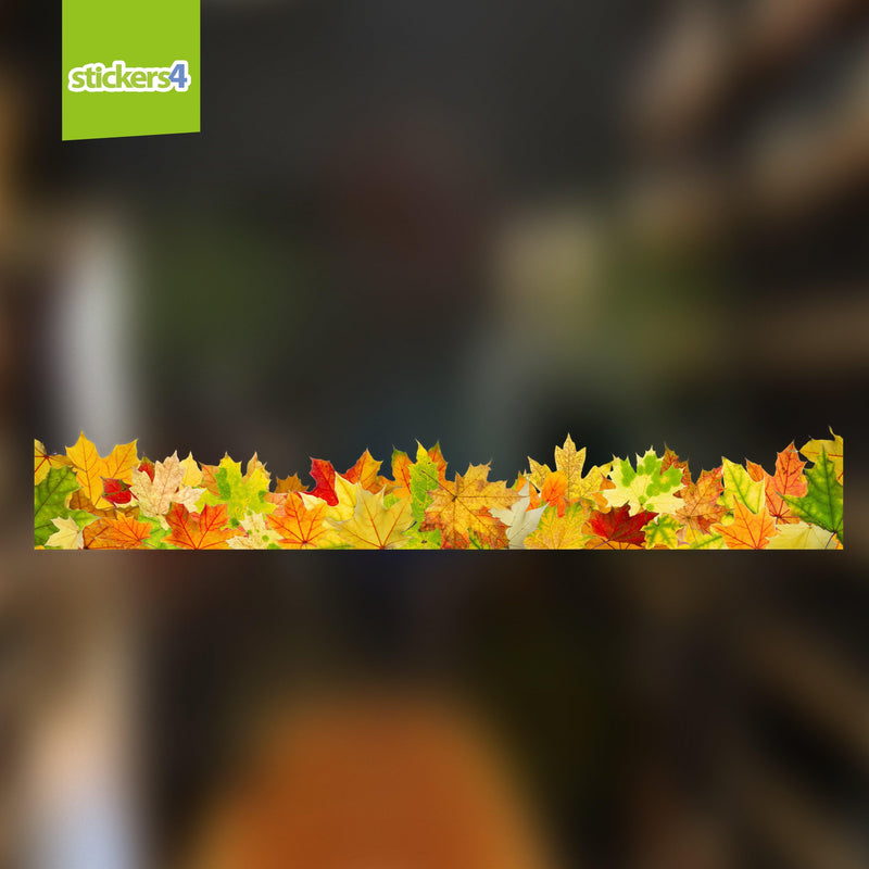 Autumn Leaves Border Window Sticker