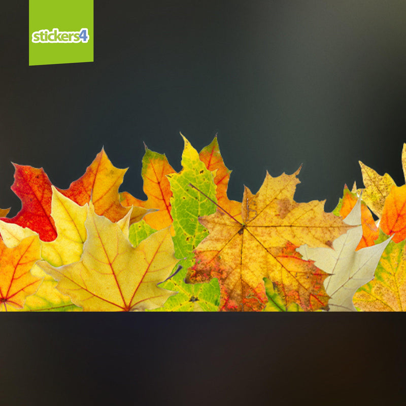 Autumn Leaves Border Window Sticker