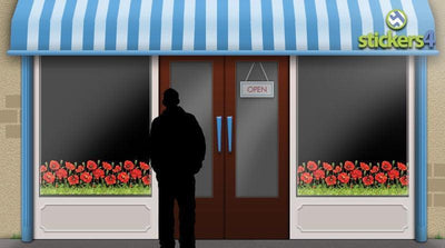 Poppy Border Window Cling