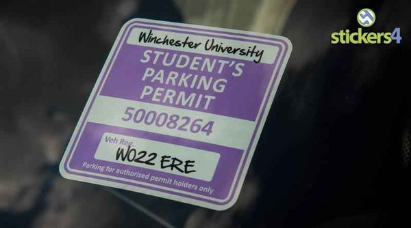 Student's parking permit window sticker