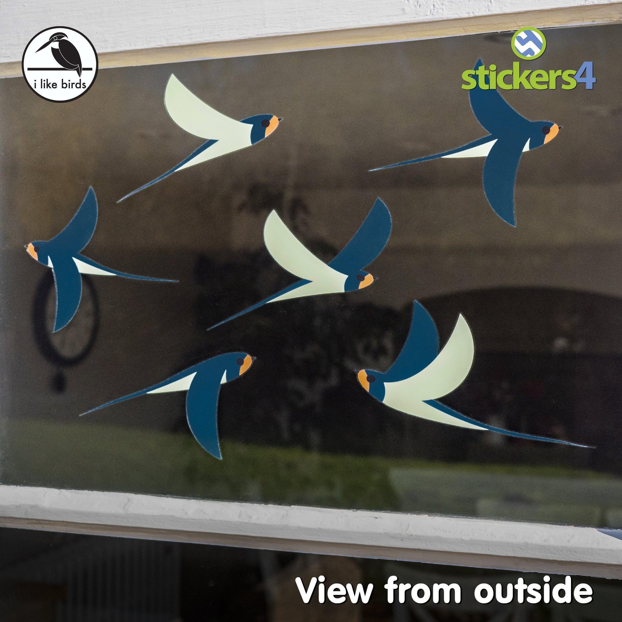 Swallows window stickers | I Like Birds static cling | Stickers4