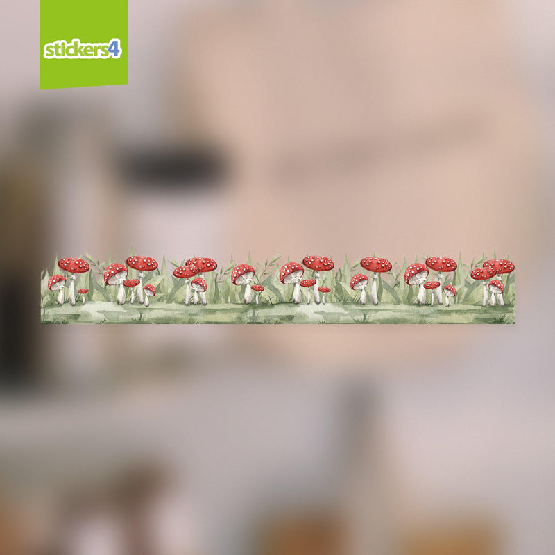 Toadstool border window sticker