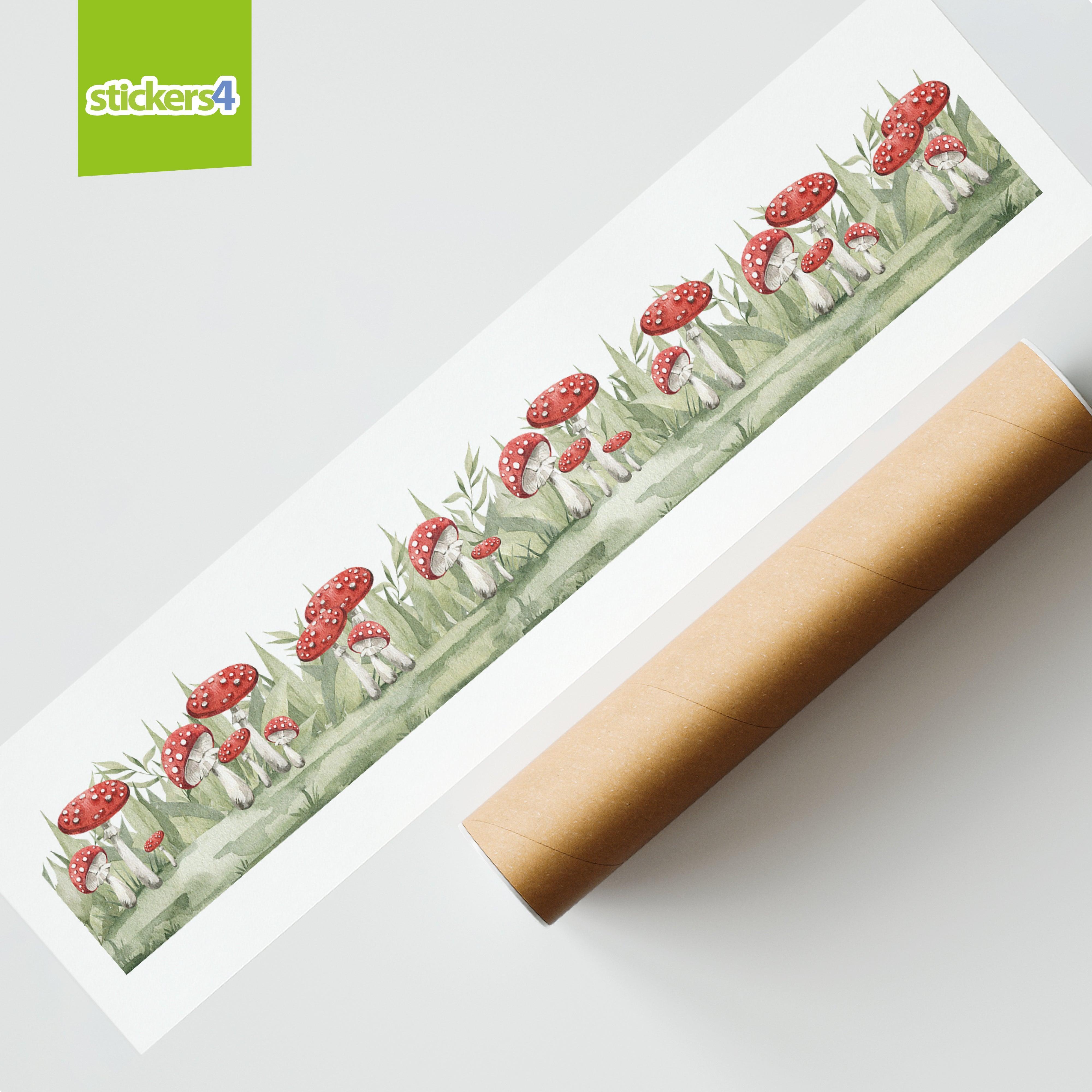 Toadstool border window sticker