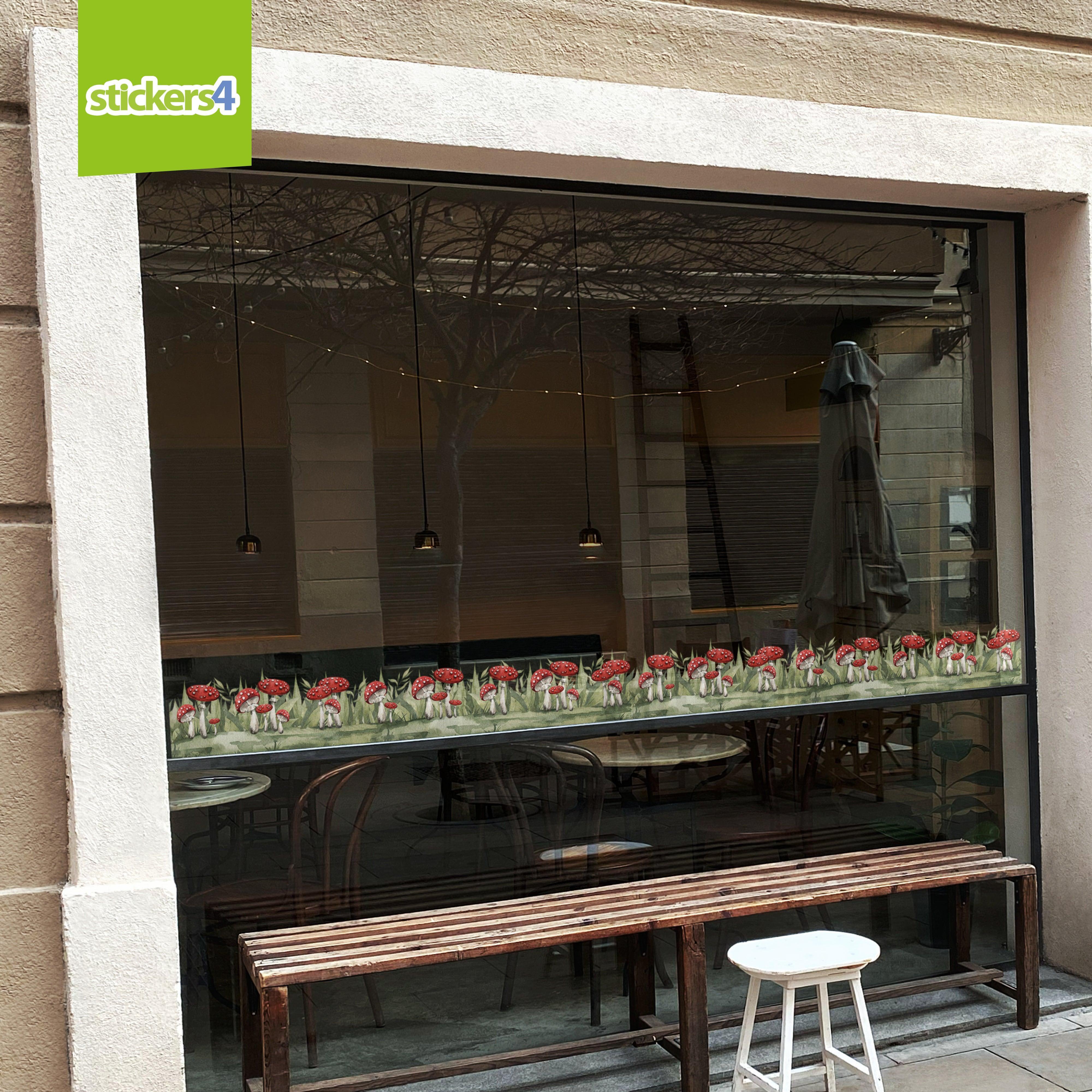 Toadstool border window sticker