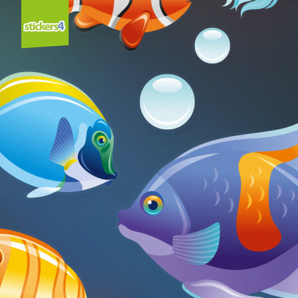 Tropical Fish Set of Window Cling Stickers